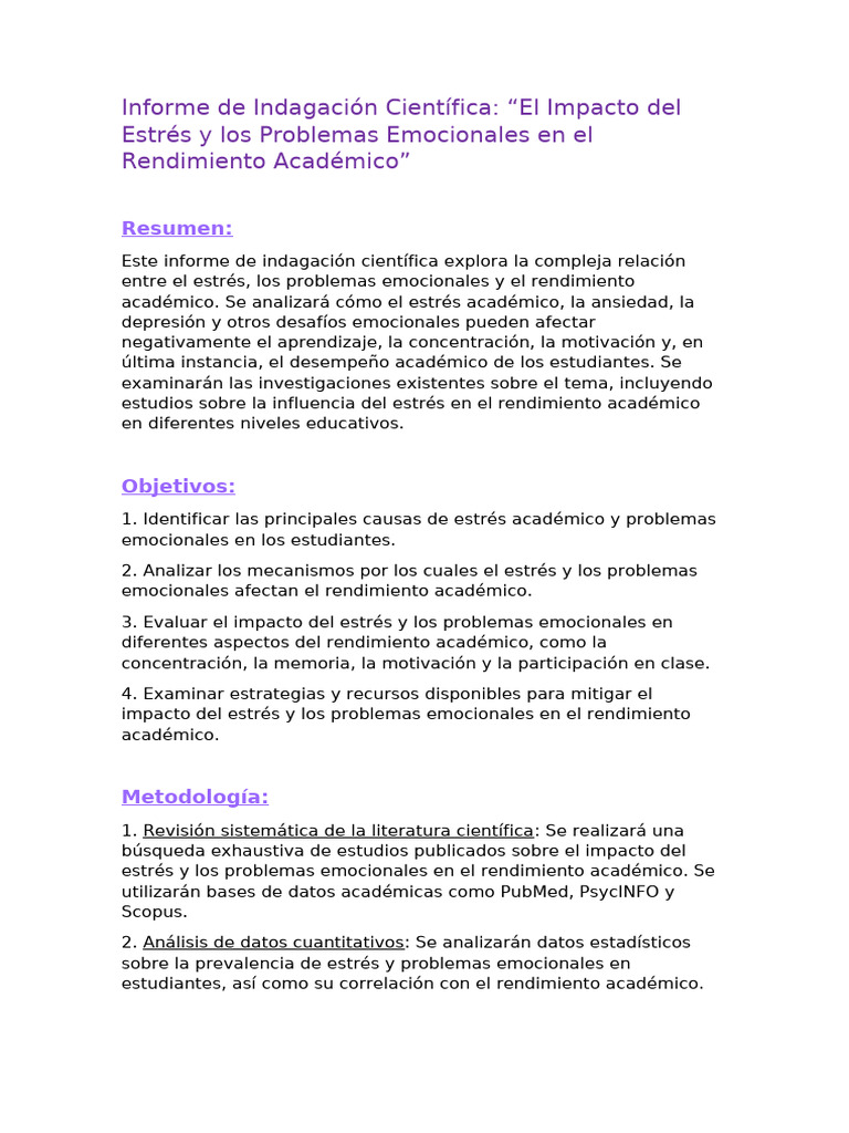 Informe de Indagación Científica | PDF