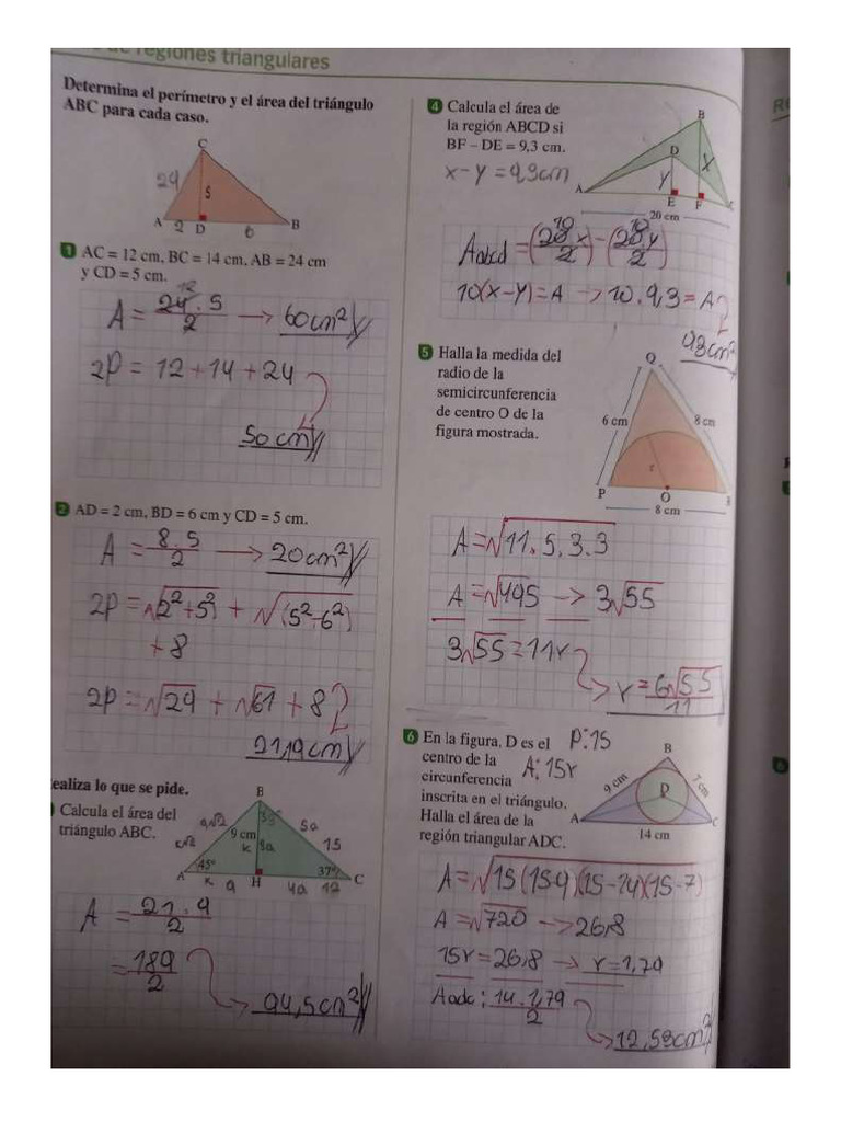 Áreas__Triángulos_Cuadriláteros___Khristopher Pinares | PDF