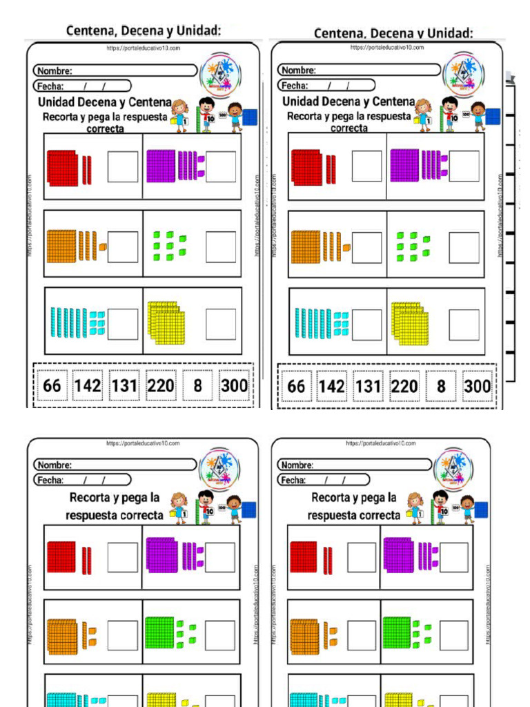 Descomposicion Unidades Decenas Centenas | PDF