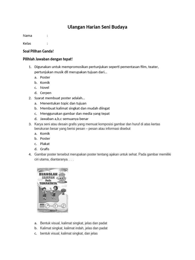 ulangan kelas 8 sbk 2024 | PDF
