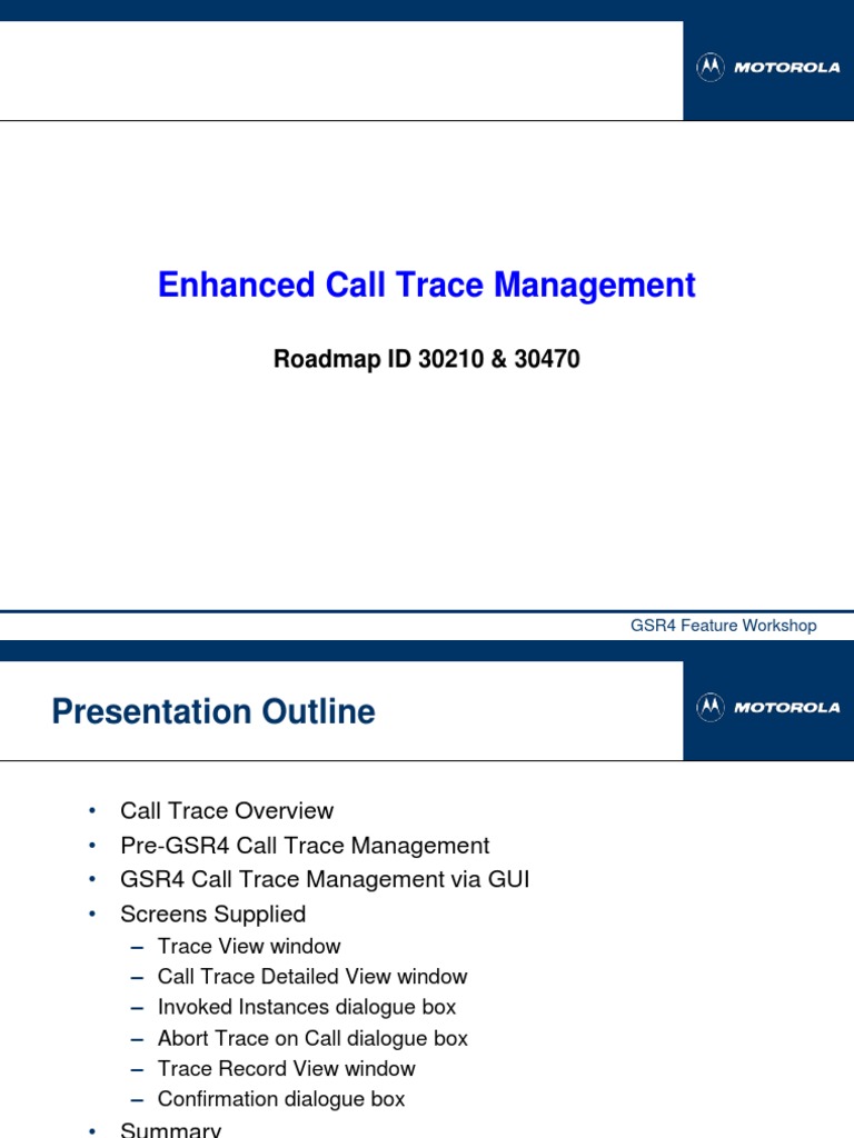 GSR4 Call Trace Management Overview | PDF | Computer Data | Information ...