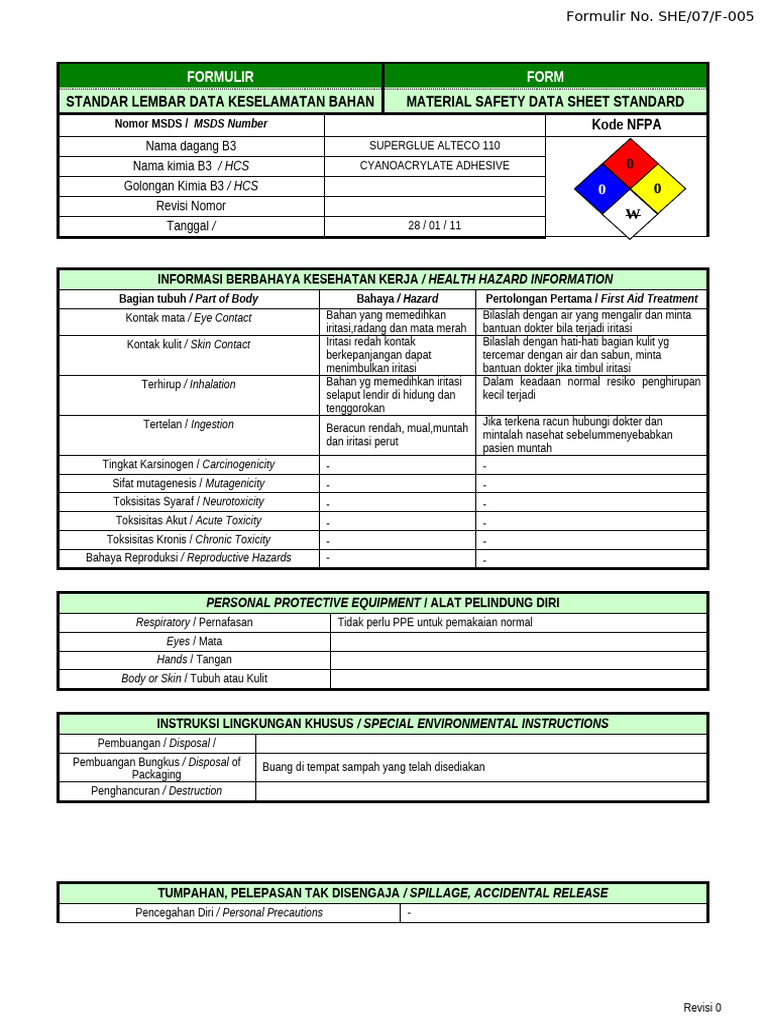 MSDS Super Glue Alteco | PDF
