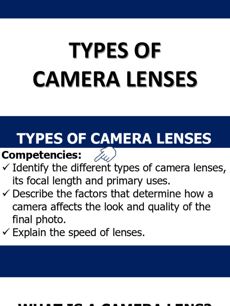 Types of Camera Lenses 3 | PDF