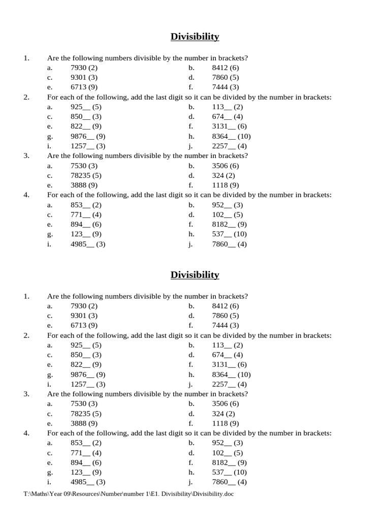 Divisibility | PDF
