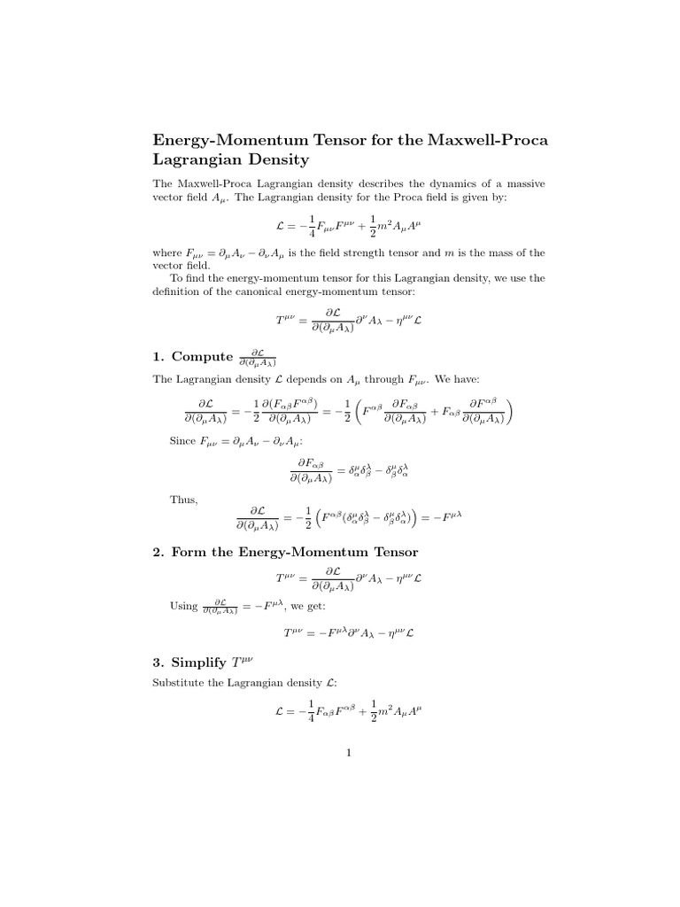 Maxwell Proca EMT | PDF