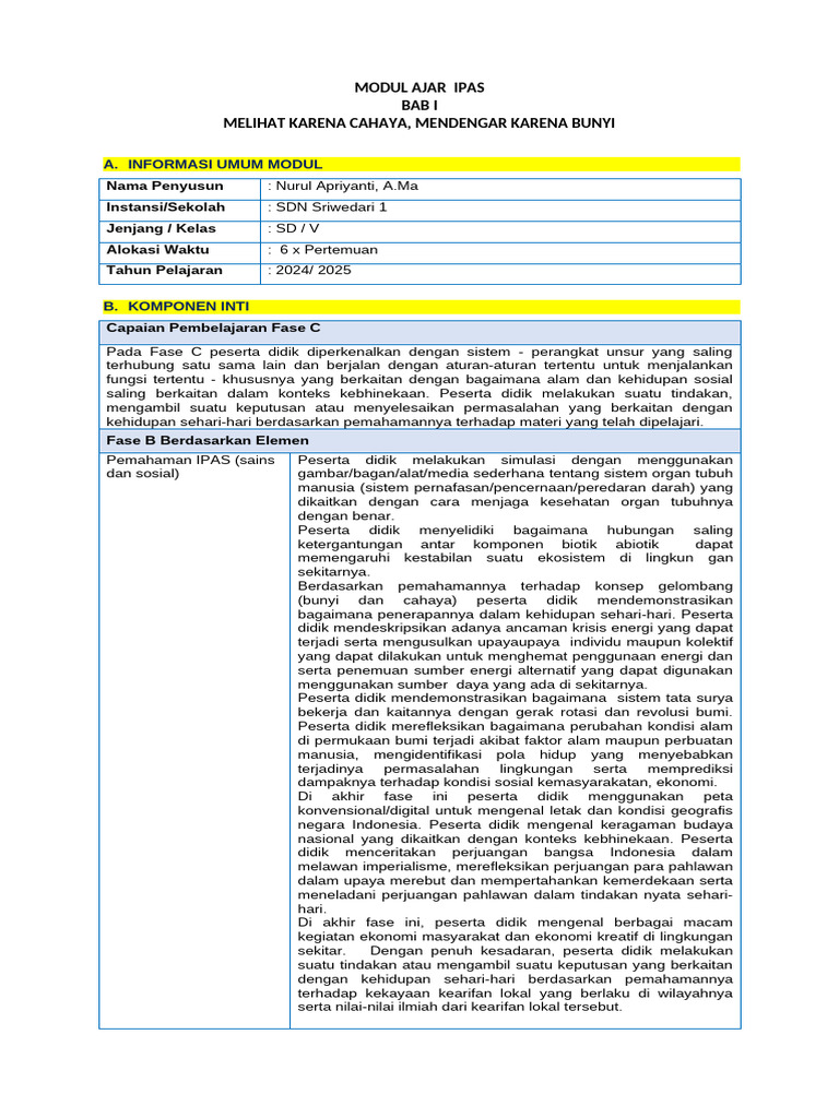 BAB 1 - MA IPAS Kls 5 | PDF