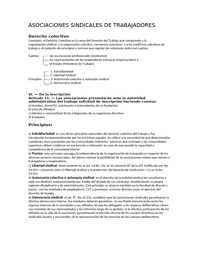 Resumen Segundo Parcial Derecho | PDF | Sindicato | Derecho laboral