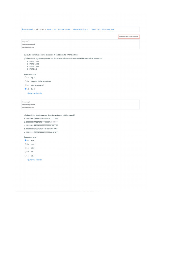 Cuestionario-Redes - Cuestionario Completo Del Segundo Parcial | PDF
