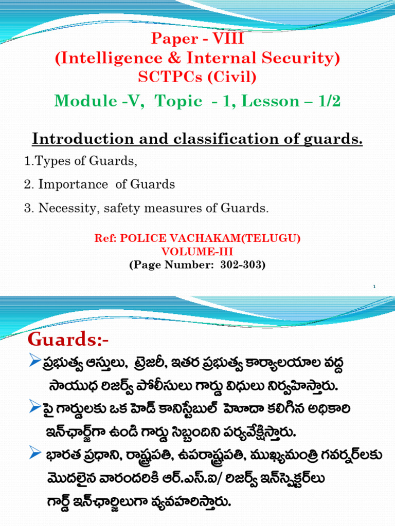 1.1. Guards - Types of Guards (1P) I&IS 26-69 | PDF | Teaching Methods & Materials