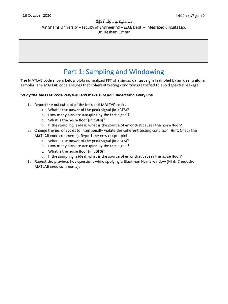 Asys Lab 01 Matlab SMPL Quant v01 | PDF