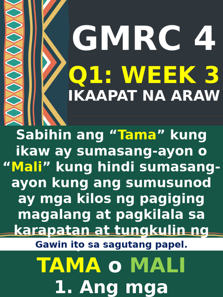 Q1-WK3-Ikaapat Na Araw | PDF