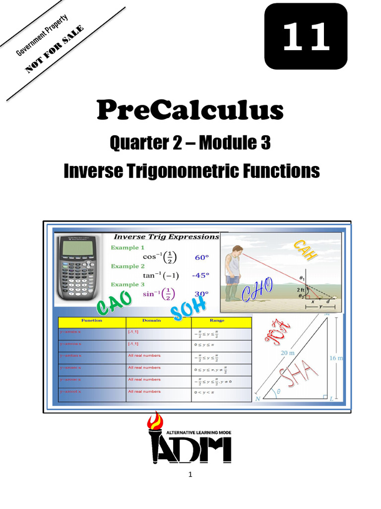 Precalculus11 Q2 M3 Inverse-Trigonometric-Function | PDF