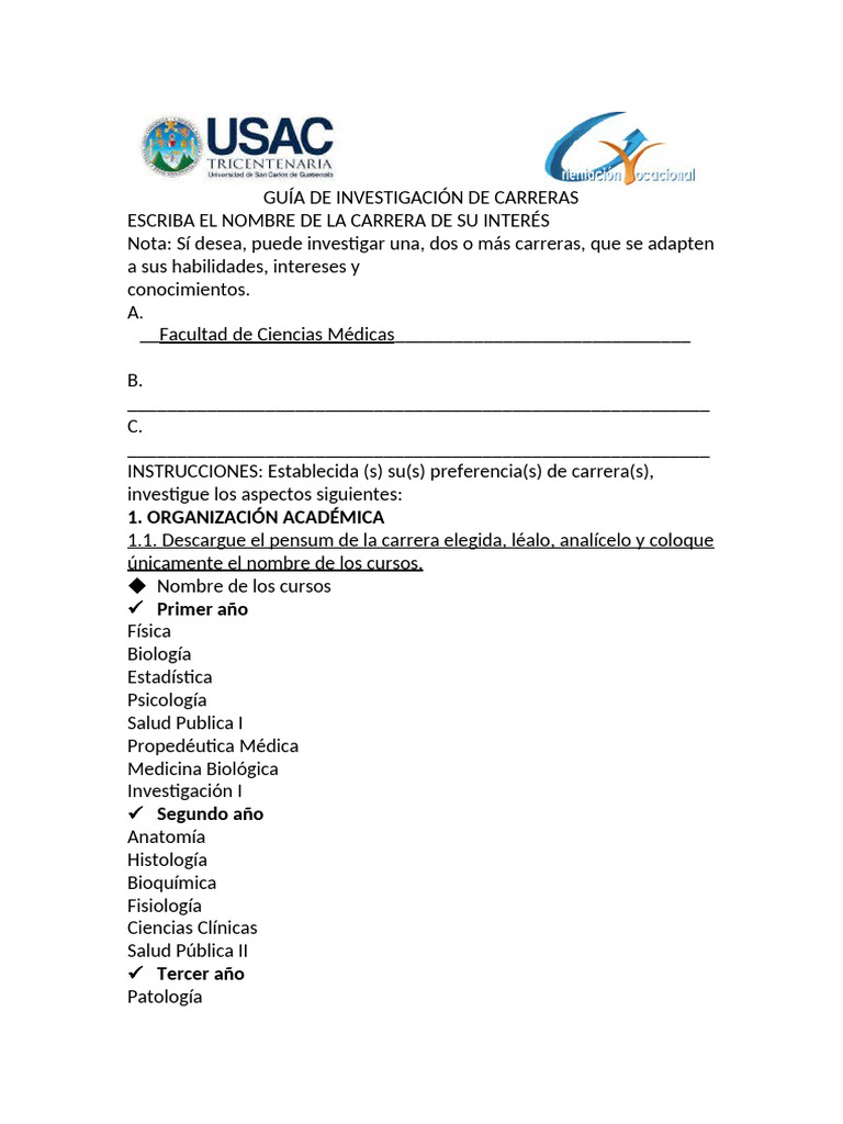 Guia de Carrerras U | PDF