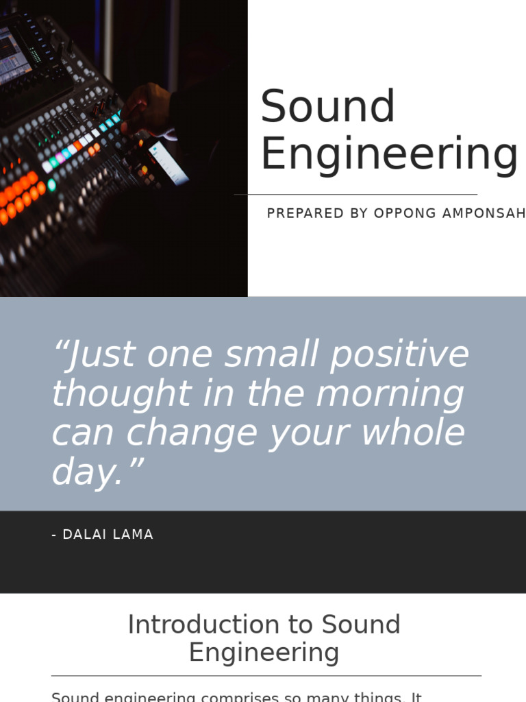 Introduction to Sound Engineering Basics | PDF | Home & Garden | Art
