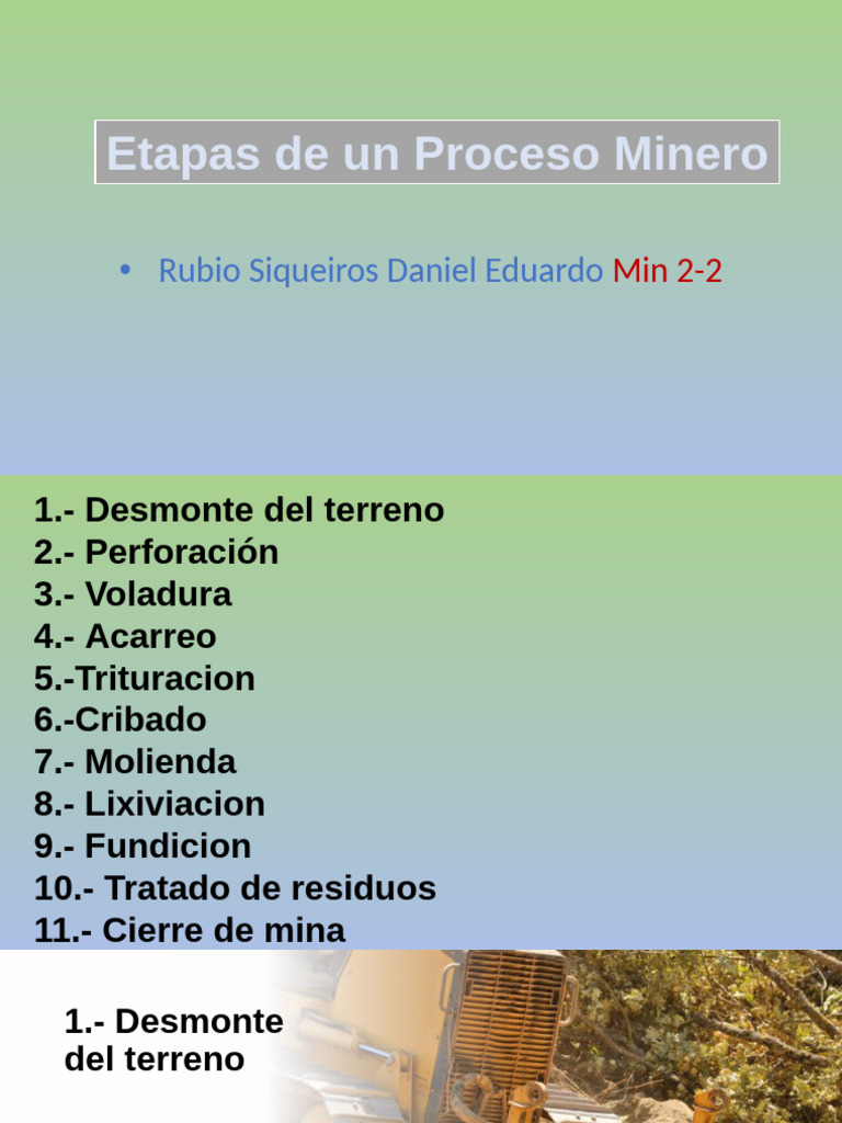 Etapas de Un Proceso Minero | PDF