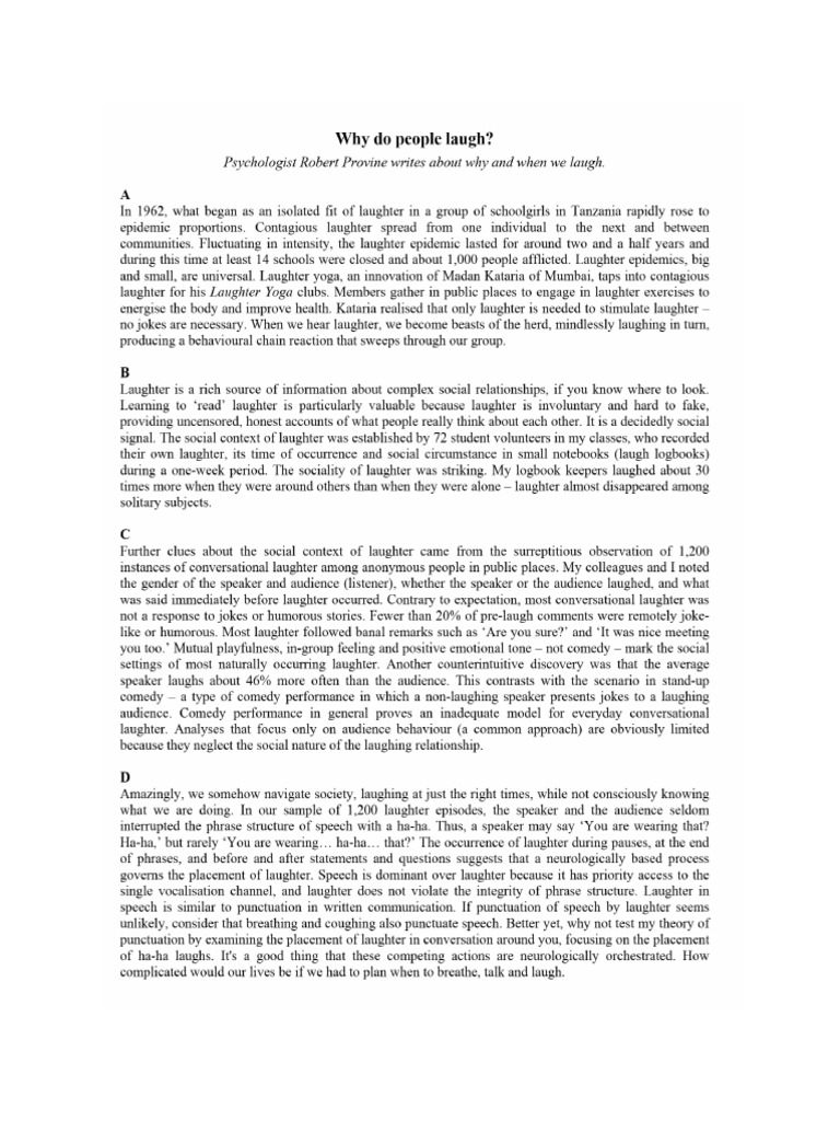 Day 1 - Why People Laugh | PDF