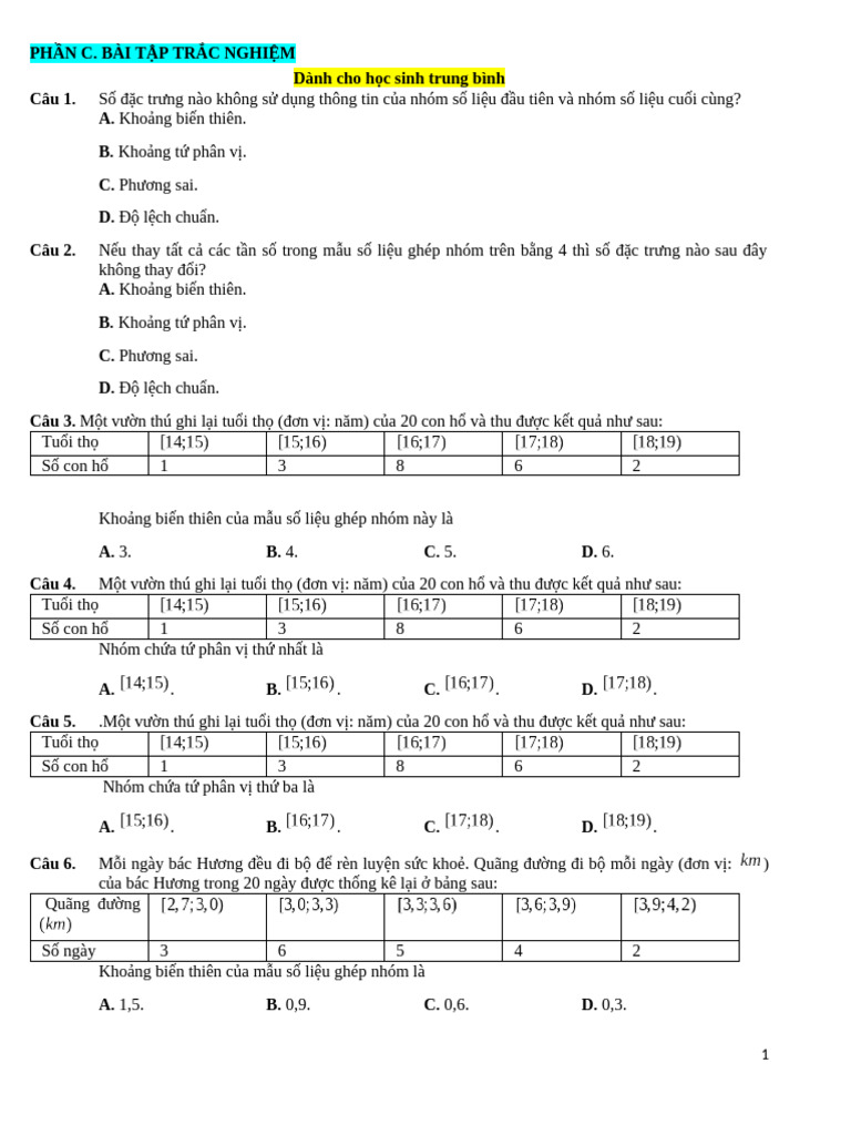 Phan C. Bai Tap Trac Nghiem Cauhoi | PDF