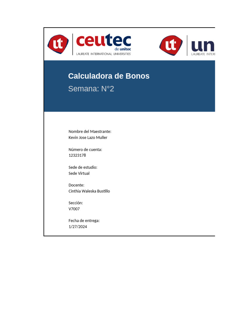 Caculadora de Bonos Kevin Lazo | PDF