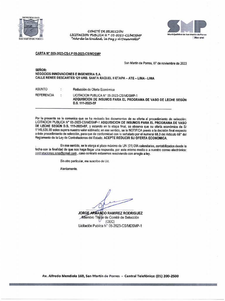 Carta 03 LP 05-2023 | PDF