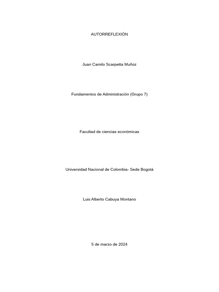 Ensayo de Autorreflexion | PDF
