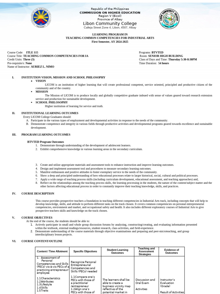 Teaching Common Competencies For IA | PDF