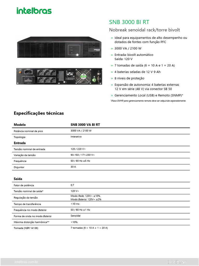 SNB 3000 Va RT Bi - Datasheet | PDF