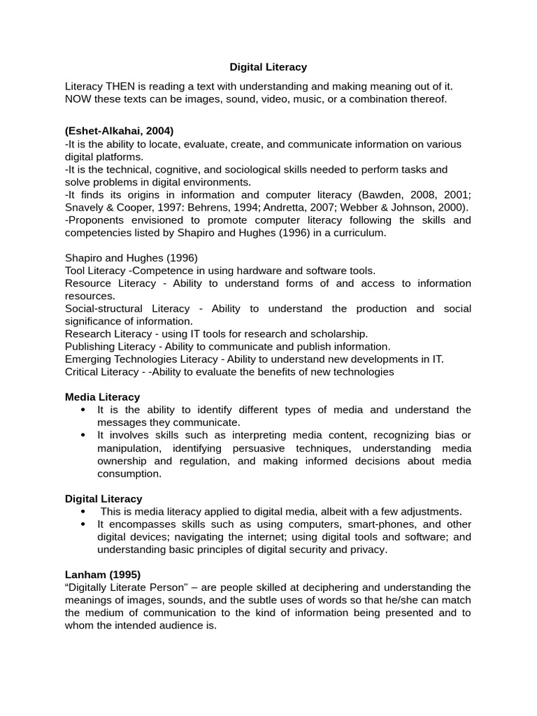 Digital Literacy | PDF