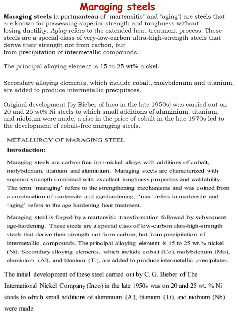 Maraging Steel | PDF