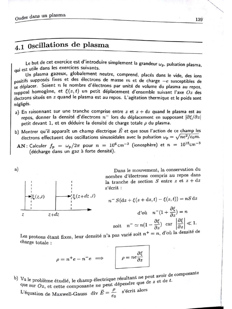 5-Oscillation Plasma Difficile Mais Avec Corrigé | PDF