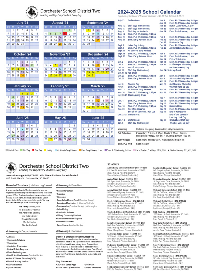 2024 2025DDTwoApprovedCalendar | PDF | Academic Term | Schools