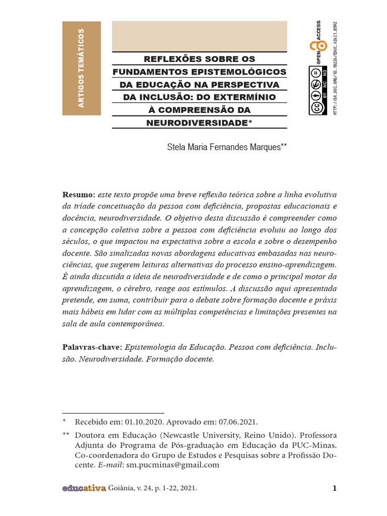 Stela Maria Fernandes Marques - Neurodiversidade | PDF