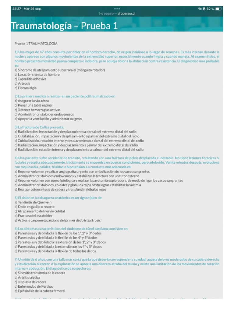 Eunacom TRAUMATO | PDF