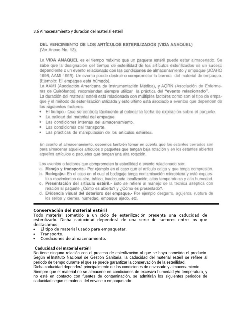 36 Almac Y Duración Del Mat Esteril Pdf 9625