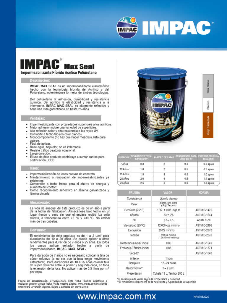 Impac Max Seal 25 | PDF