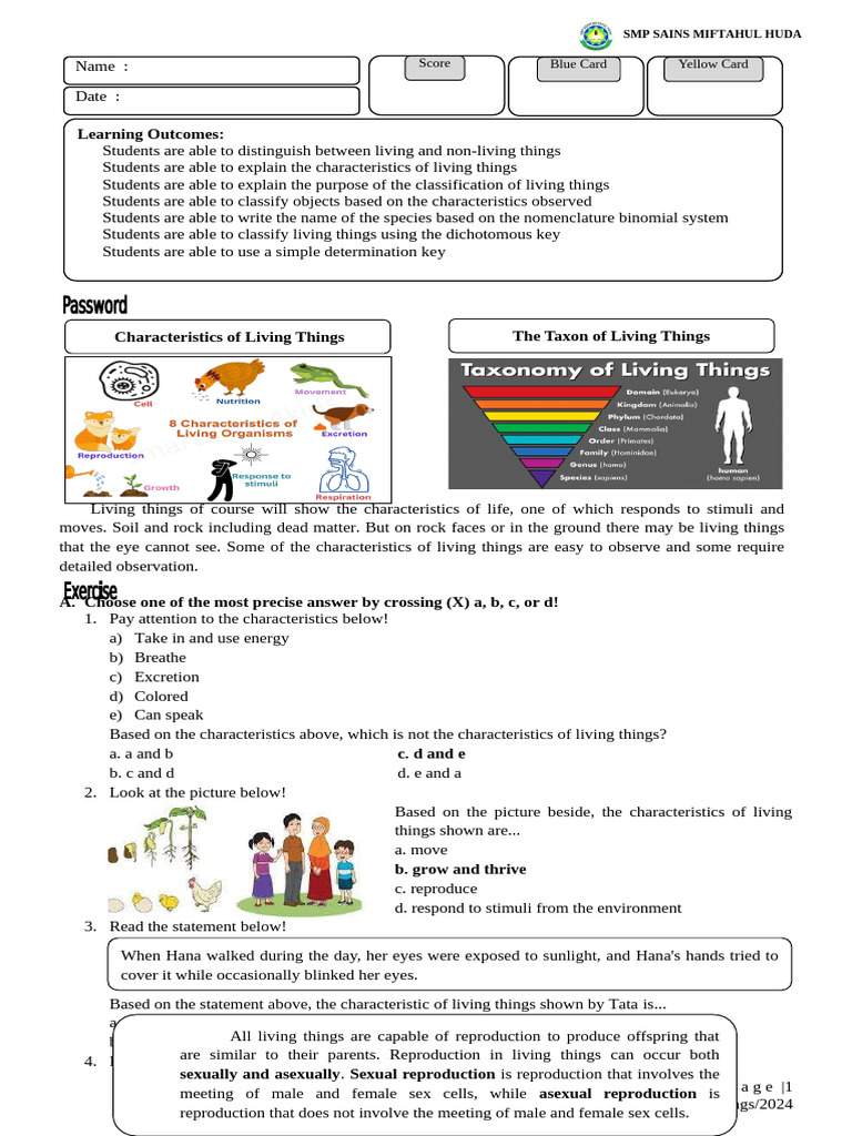 Enrichment 7 Classification of Living Things | PDF
