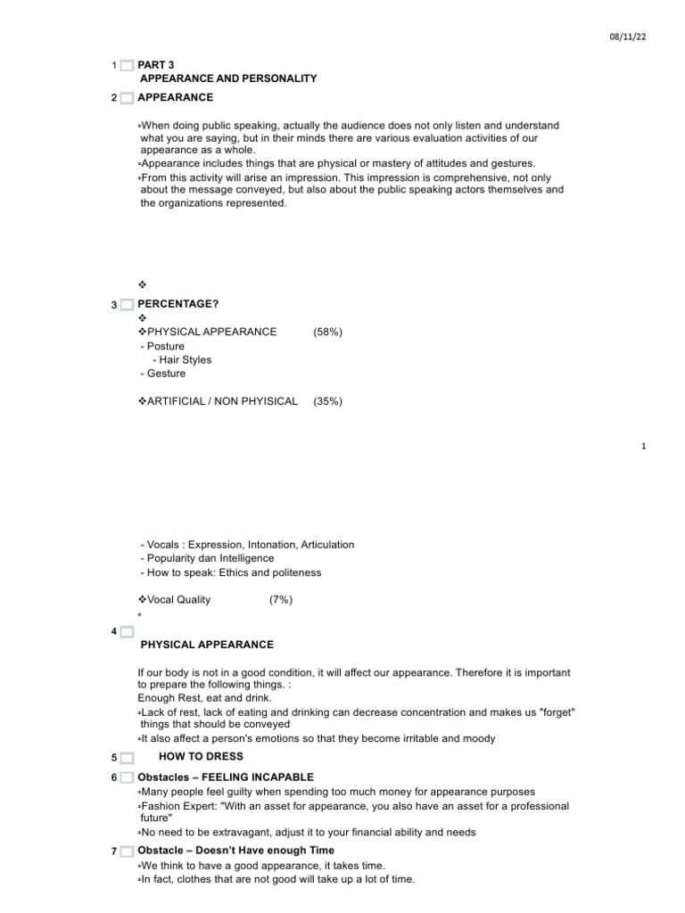 Part 3 Appearance and Attitude | PDF | Clothing | Fear