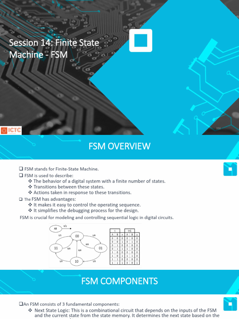 Session 14 Finite State Machine - FSM | PDF | Computer Science | Electrical Engineering