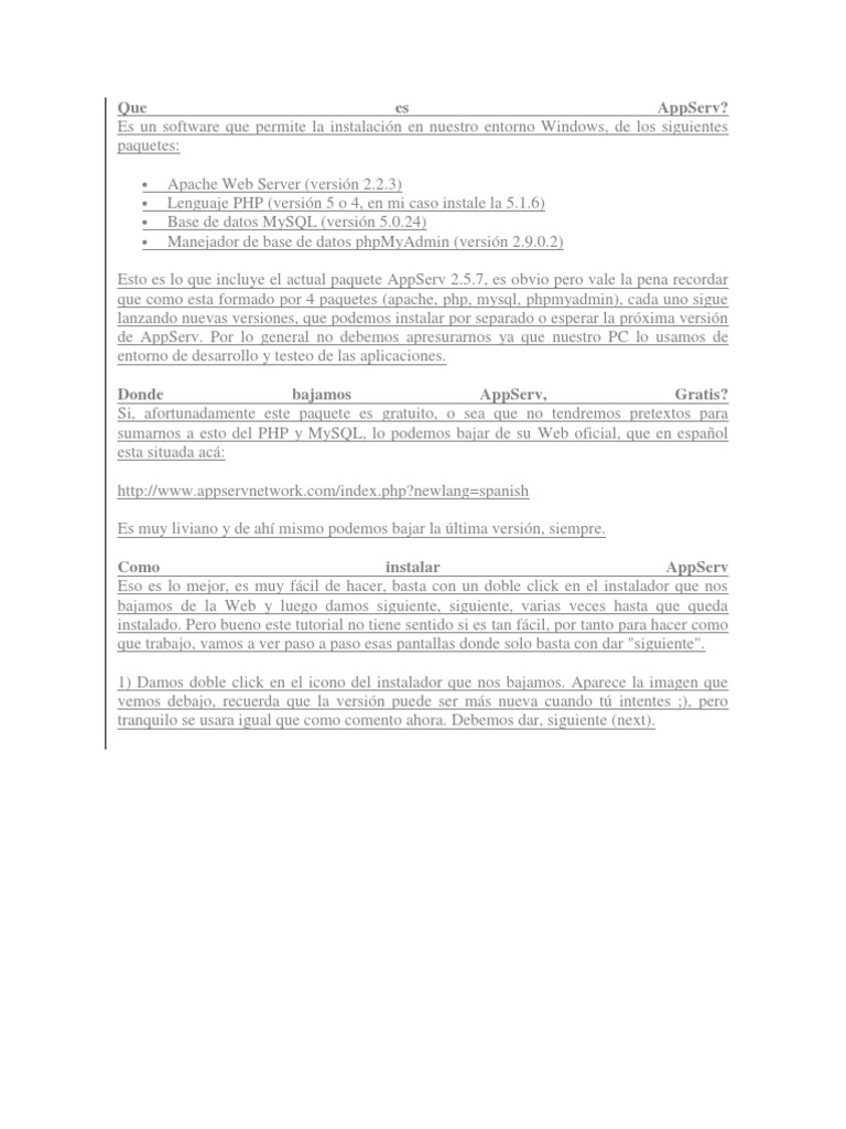 Manual Appserv | PDF