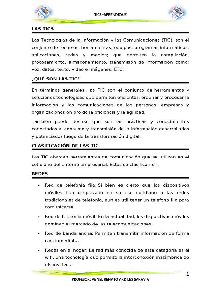 Tics Aprendizaje - Modulo 01 Educacion Inicial | PDF