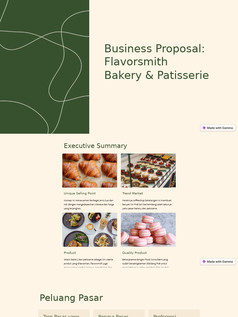 Business Proposal Flavorsmith Bakery and Patisserie | PDF | Baking ...