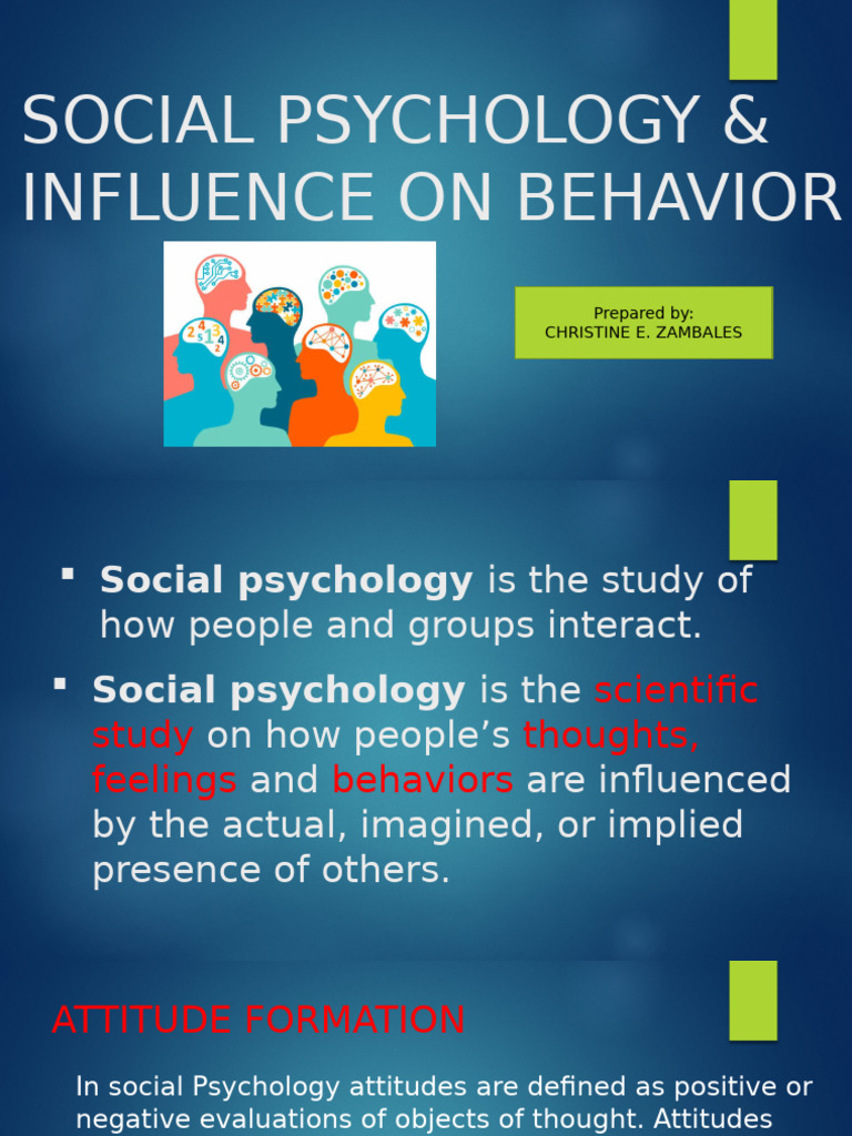 Module 2 SOCIAL PSYCHOLOGY and Influence On Behavior by Christine E ...
