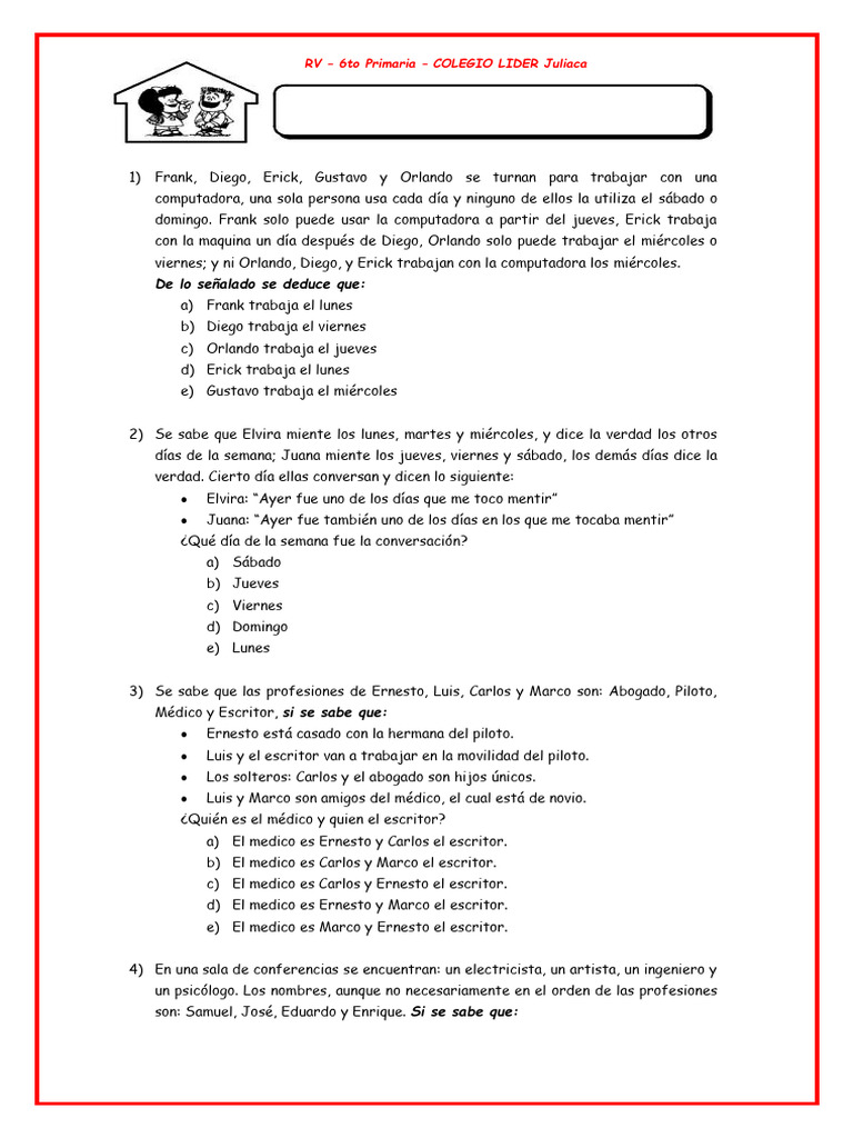 Verdades y Mentiras Ejercicios 2 | PDF