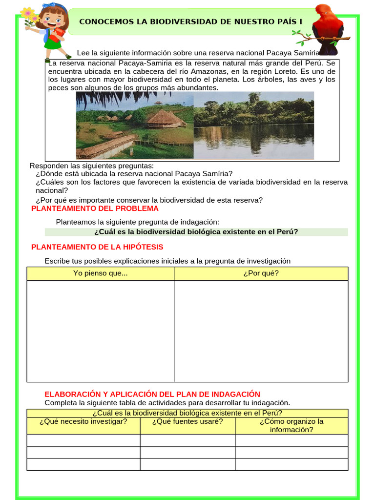 Ficha Conocemos La Biodiversidad de Nuestro Pais I | PDF