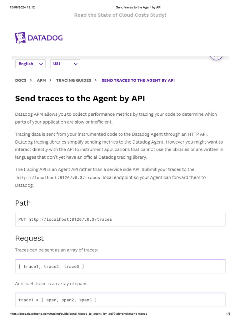 Agent - Troubleshooting - Send Traces To The Agent by API | PDF