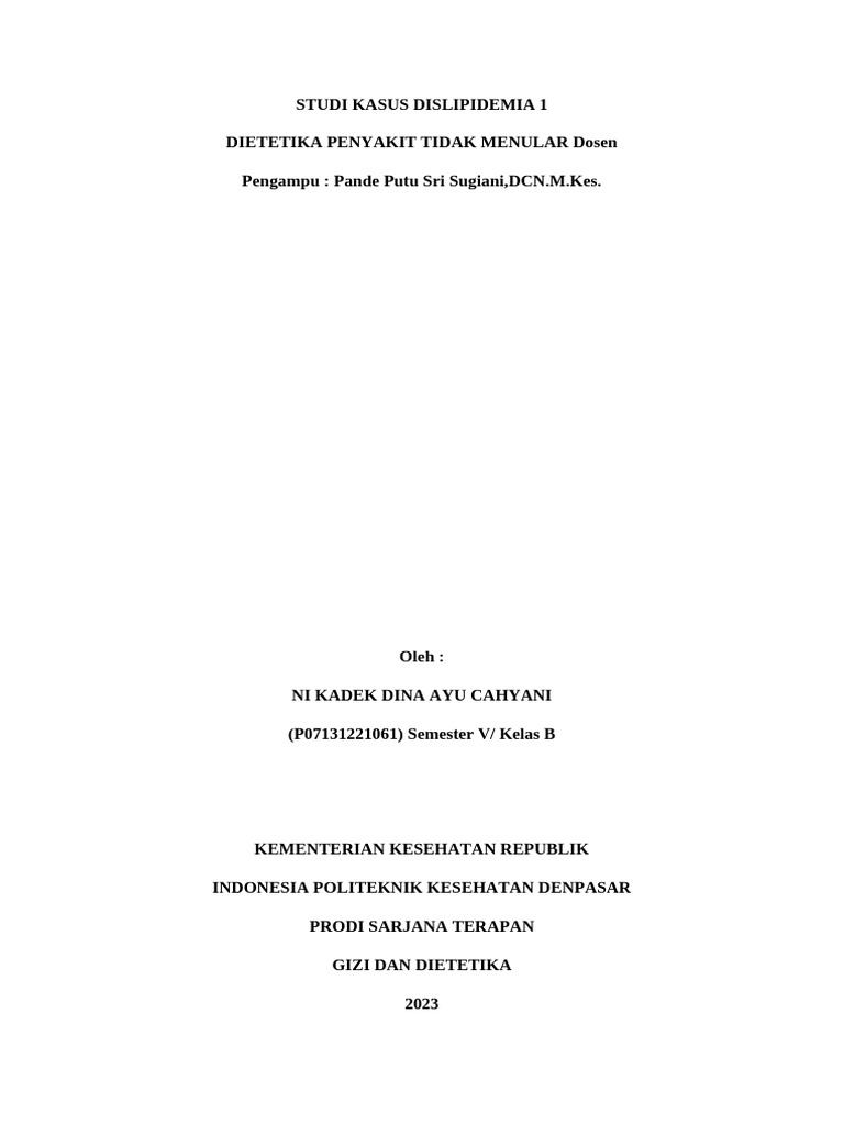 061 - Ni Kadek Dina Ayu Cahyani Studi Kasus 1 | PDF