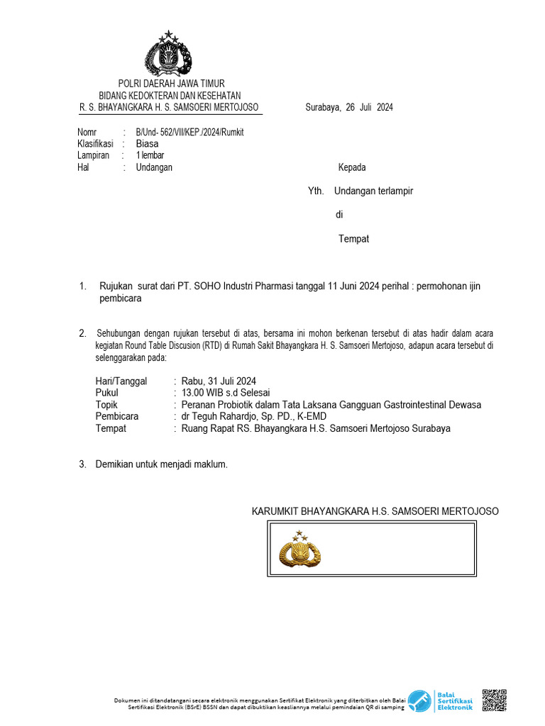 562 Undangan Round Table Discusion (RTD) | PDF