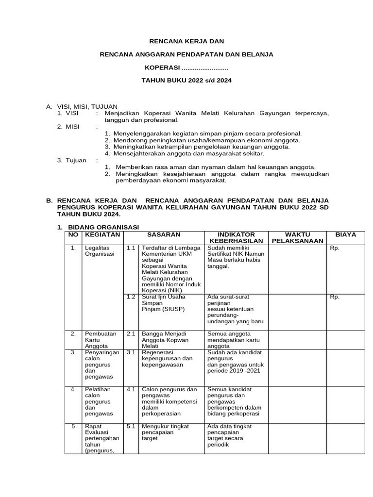 RK 3 TH KOPERASI Contoh | PDF