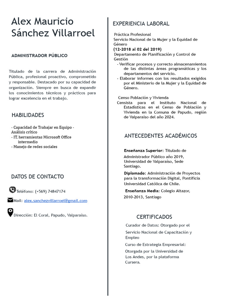 CV Alex Sánchez V | PDF