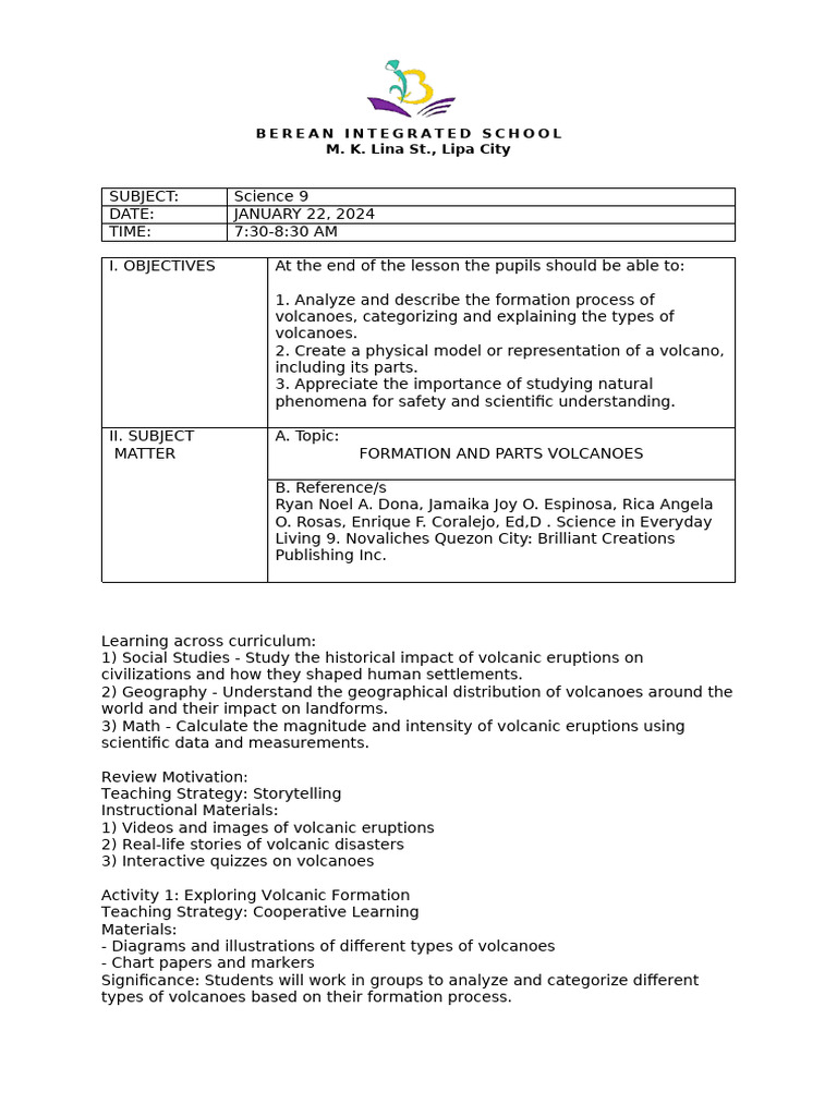 1.1 Formation and Parts of Volcanoes | PDF