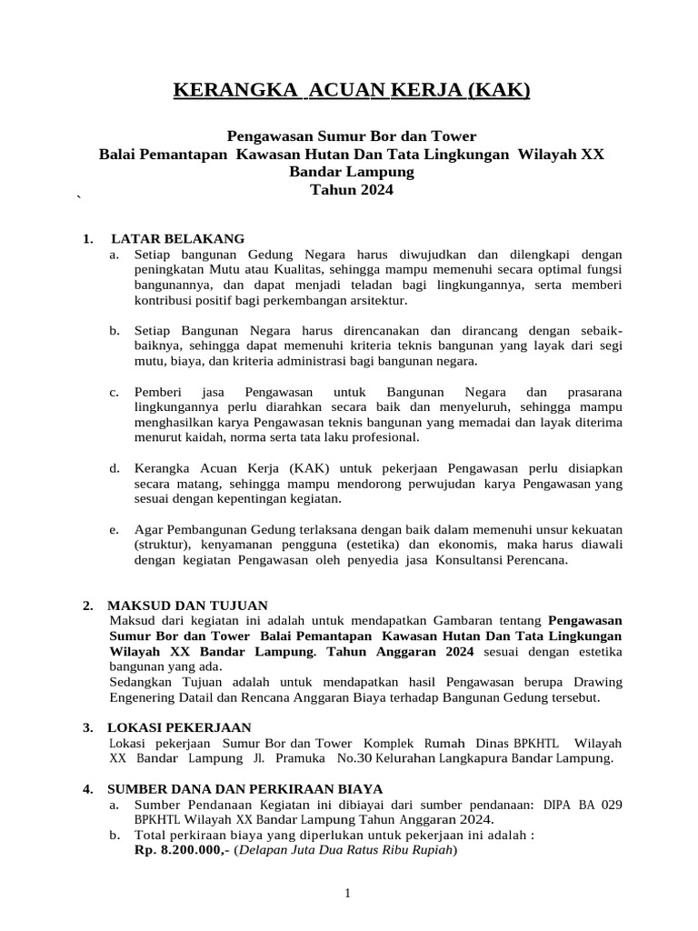 Kak PWS Sumur Bor 24 | PDF